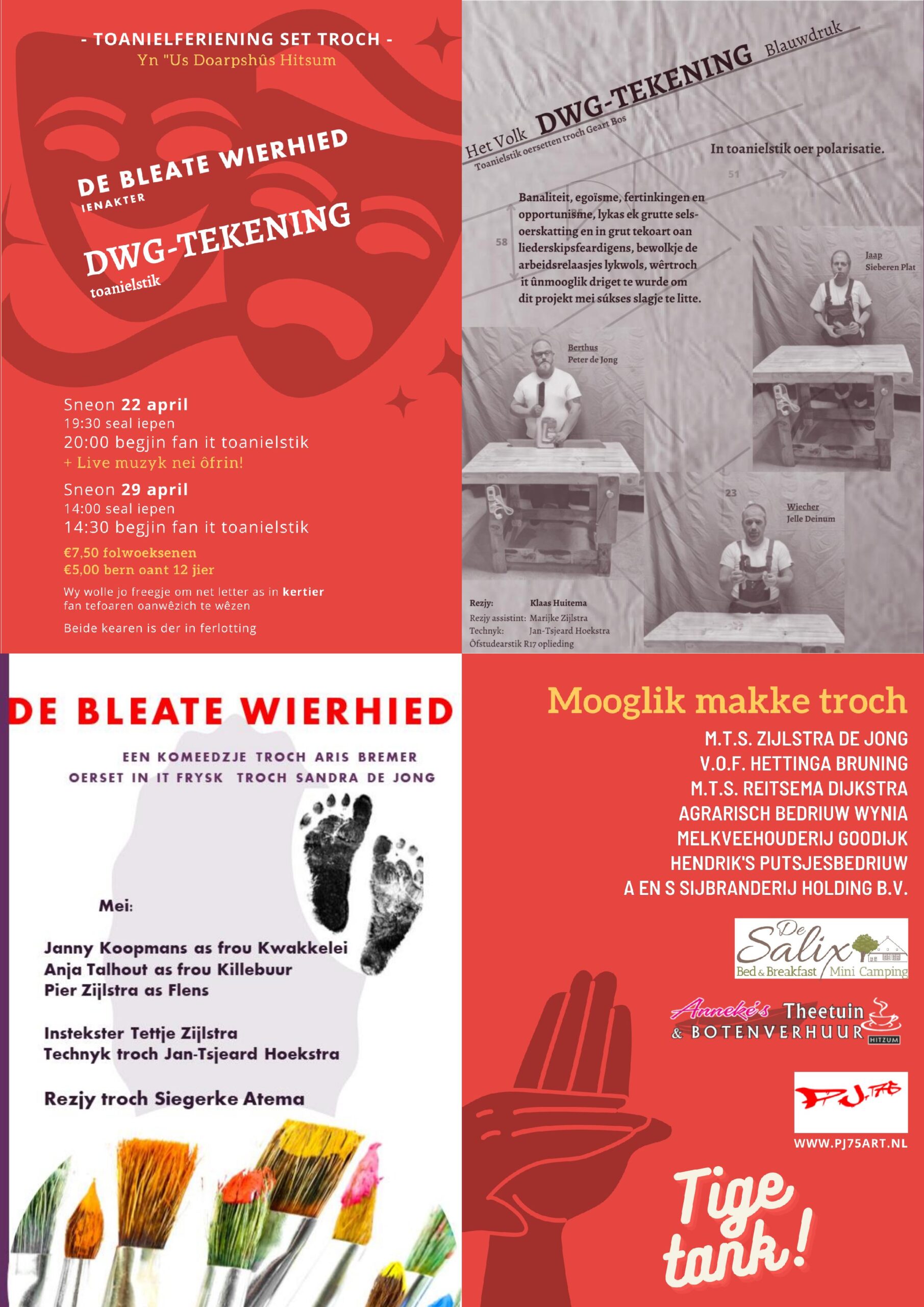 Tonielferiening Set Troch spilet ‘De Bleate Wierhied’ en ‘DWG-tekening’